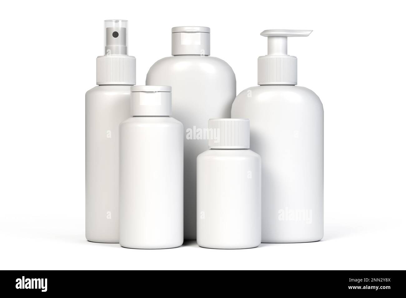 Cosmetic plastic bottle isolated on white background. Liquid container ...