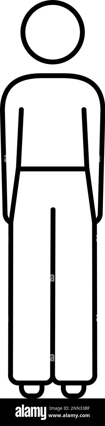 Modern man icon pictogram. Bathroom Sign. Outline Flat vector ...