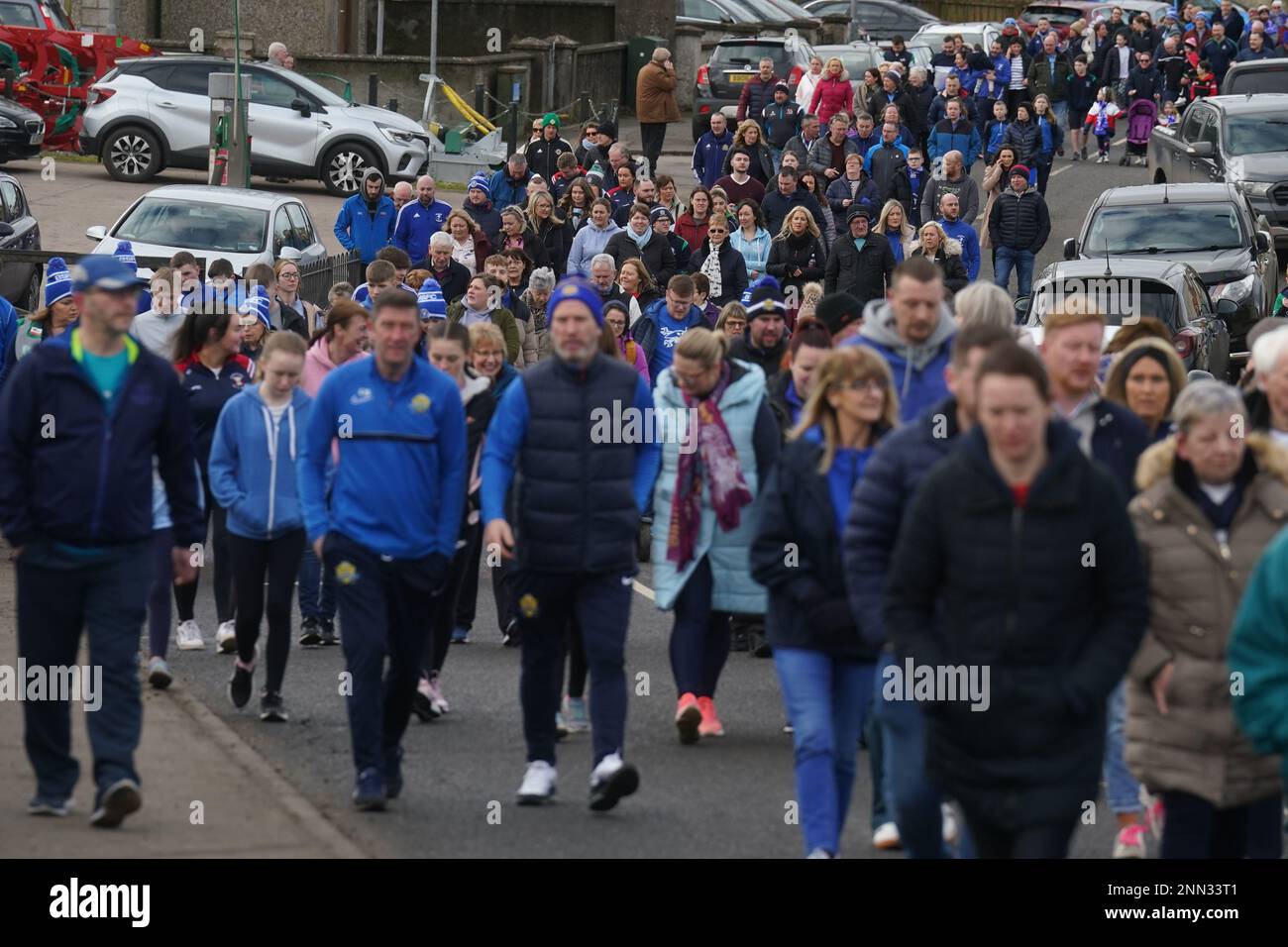 Club members and supporters taking part in a 'Walk of Solidarity' from ...