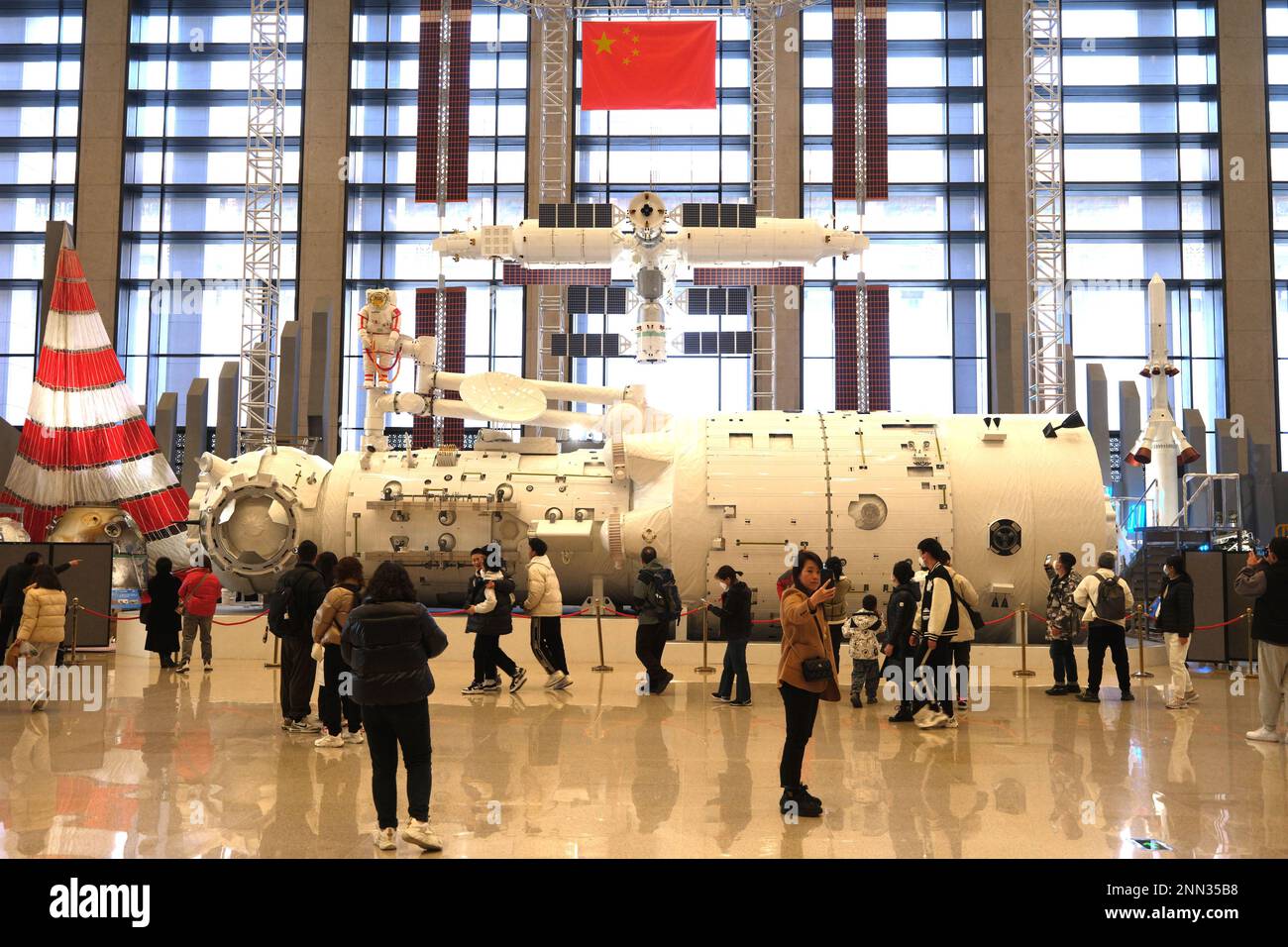 BEIJING, CHINA - FEBRUARY 24, 2023 - Visitors visit an exhibition of 30 years of achievements in ...