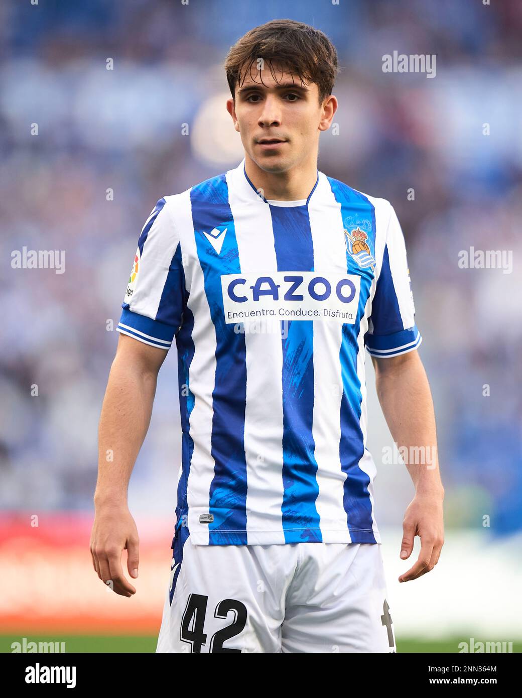 Pablo Marin of Real Sociedad in action during the La Liga Santander match between Real Sociedad ...