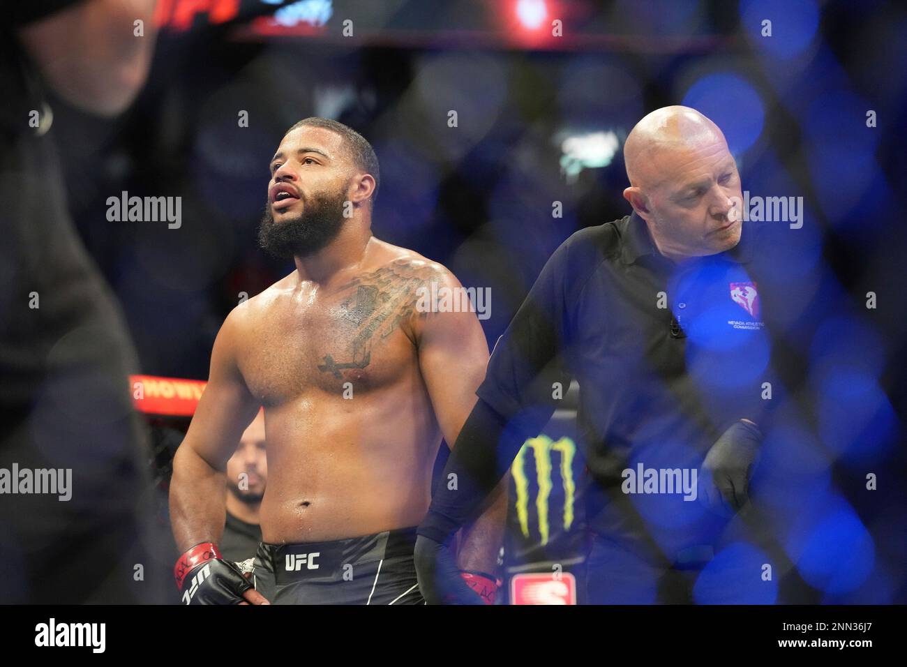 LAS VEGAS, NV - JULY 10: (L-R) Trevin Giles after his lost to Dricus Du ...