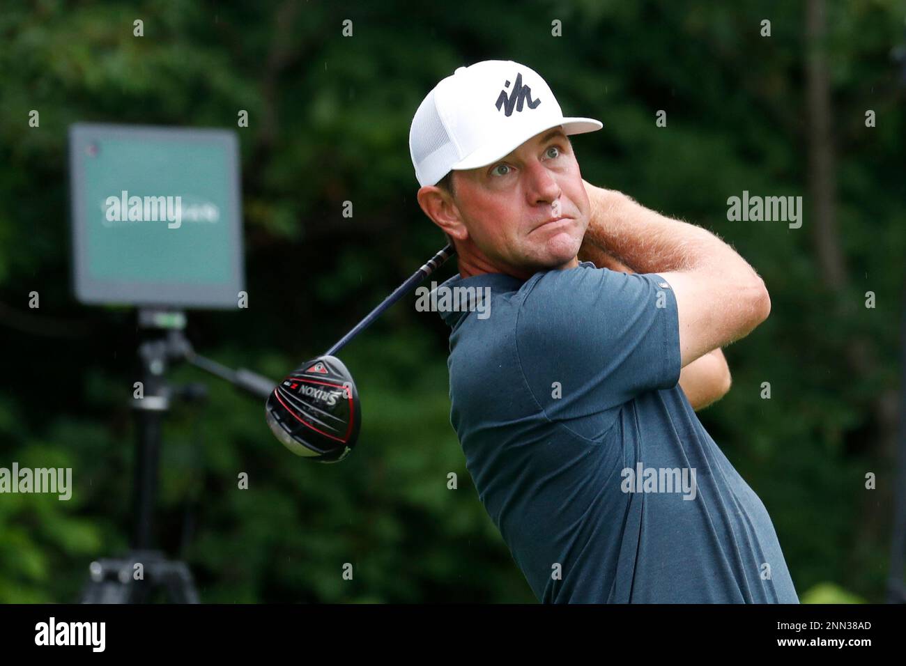 SILVIS, IL - JULY 10: PGA golfer Lucas Glover hits his tee shot on the ...