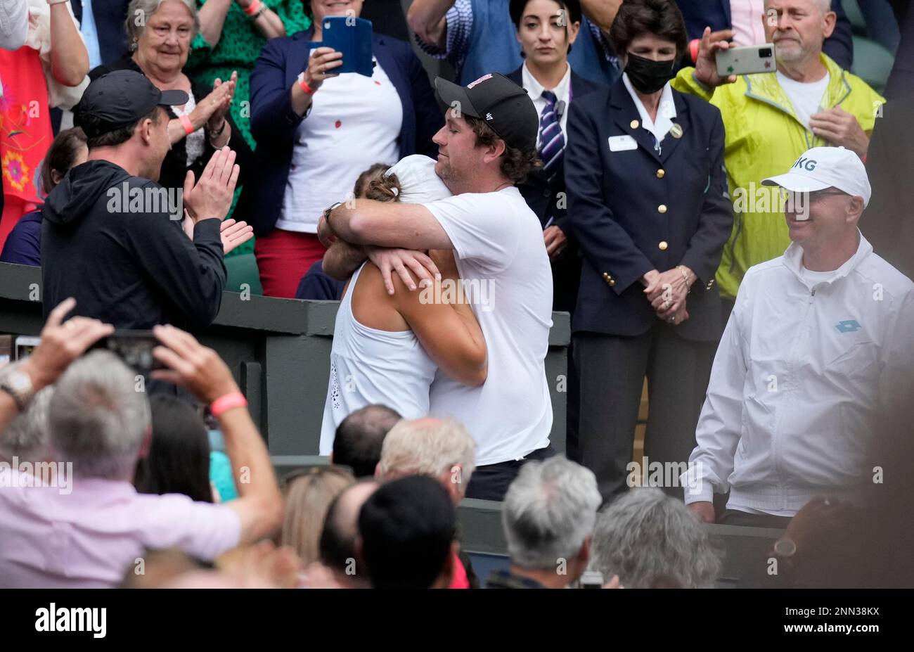 Australia's Ashleigh Barty hugs her boyfriend Gary Kissick in the ...