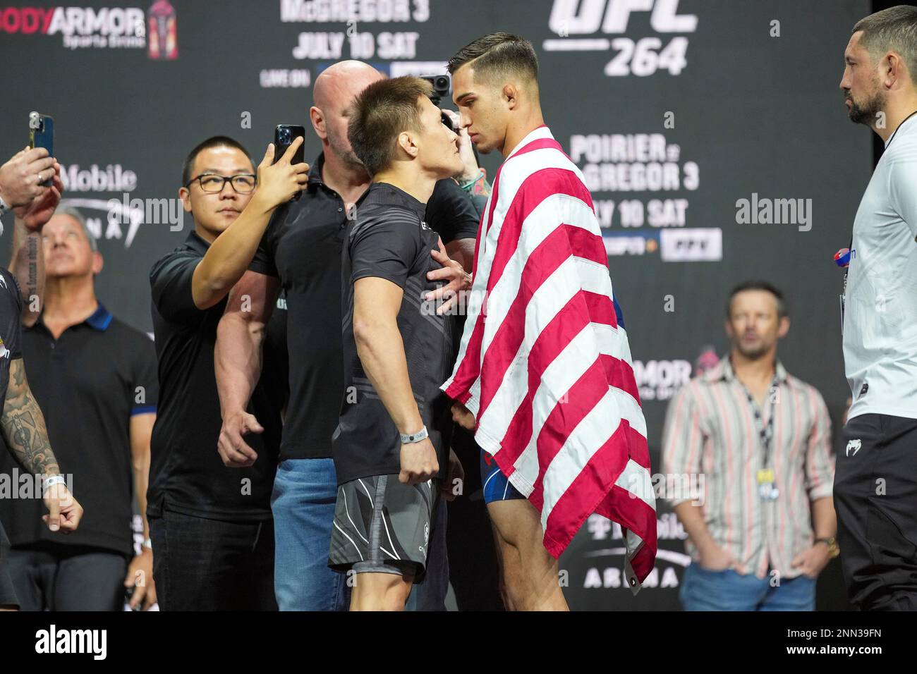 LAS VEGAS, NV - JULY 09: Zhalgas Zhumagulov (left) and Jerome Rivera ...