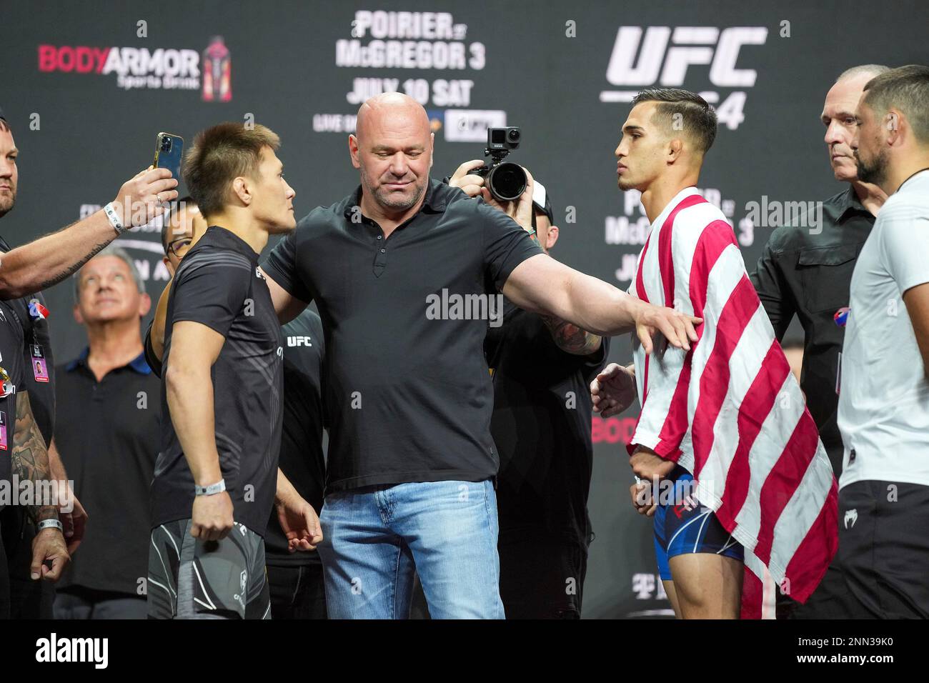 LAS VEGAS, NV - JULY 09: Zhalgas Zhumagulov (left) and Jerome Rivera ...