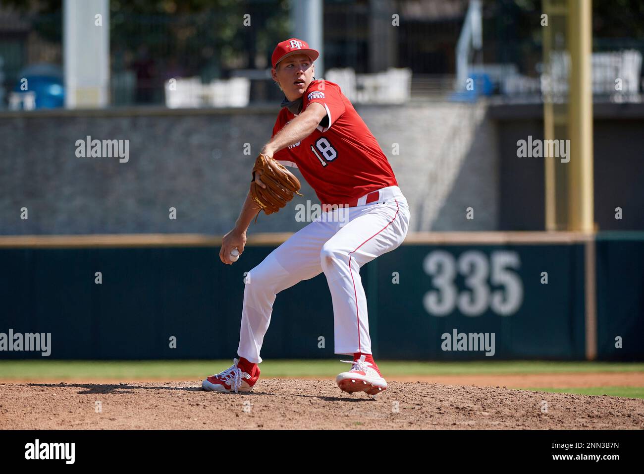 Pitcher Ryan Johnson (18) during the Baseball Factory All-Star Classic ...