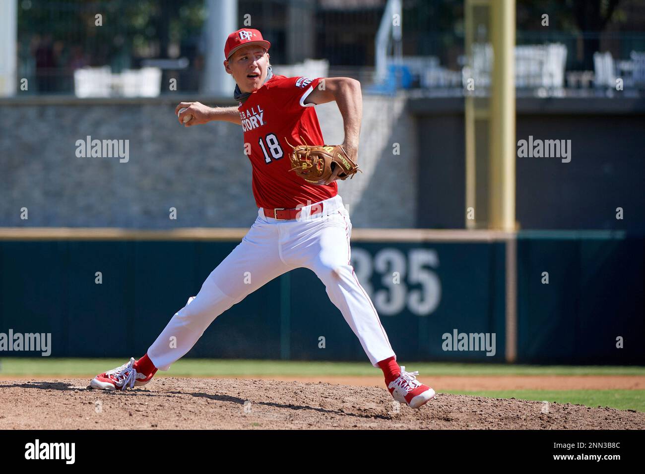 Pitcher Ryan Johnson (18) during the Baseball Factory All-Star Classic ...