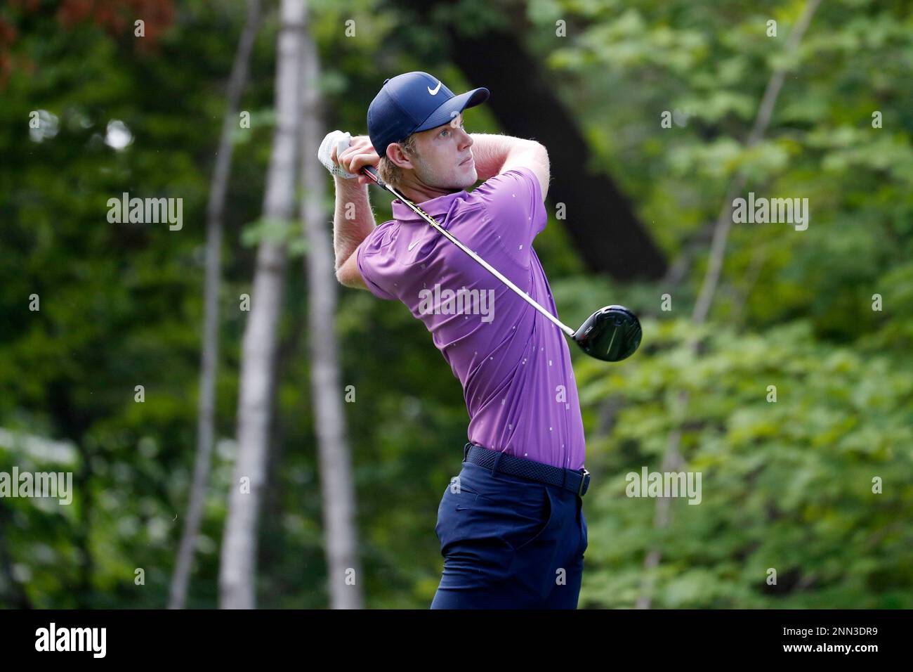 SILVIS, IL - JULY 09: PGA golfer Cam Davis hits his tee shot on the ...
