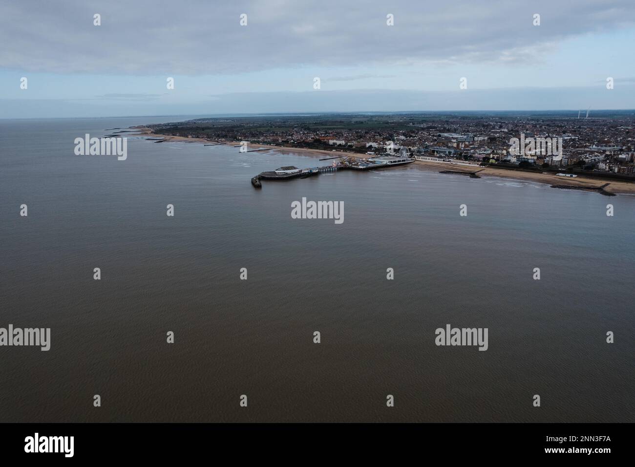 Aerial photo of Clacton Pier in Clacton-on-Sea. The town of Clacton-on ...