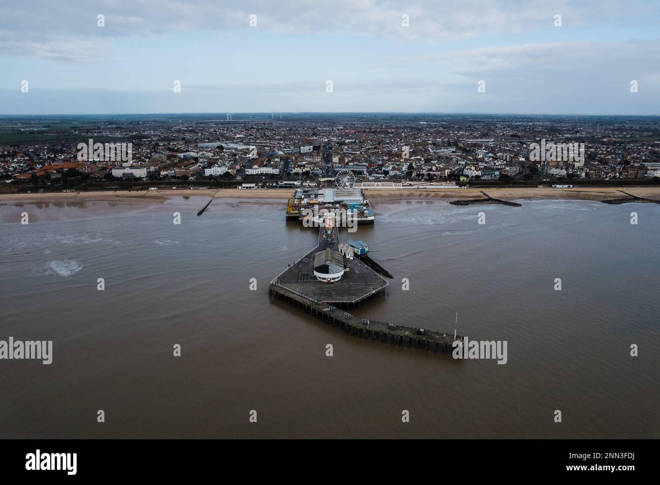 Aerial photo of Clacton Pier in Clacton-on-Sea. The town of Clacton-on ...