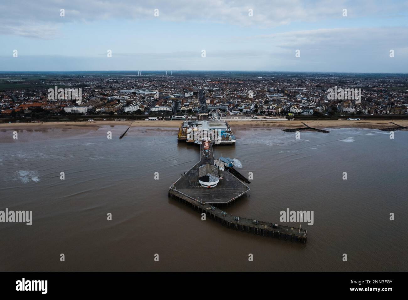Aerial photo of Clacton Pier in Clacton-on-Sea. The town of Clacton-on ...