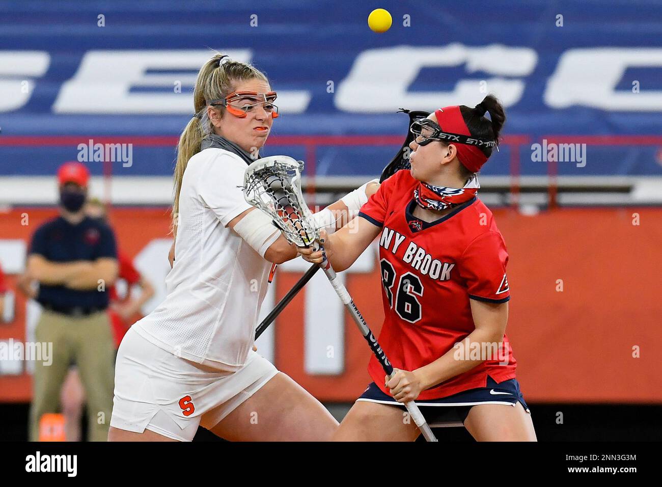 February 27, 2021: Syracuse Orange defender Morgan Widner (left) and ...