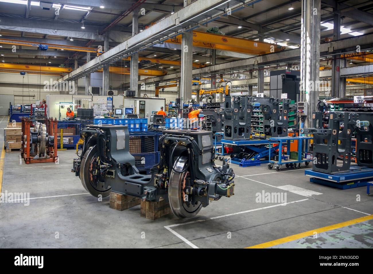 Workers at the Talgo factory on 9 July 2021 in Las Rozas, Madrid (Spain ...