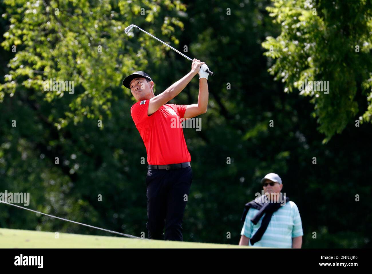 SILVIS, IL - JULY 08: PGA golfer Kevin Na hits his second shot on the ...