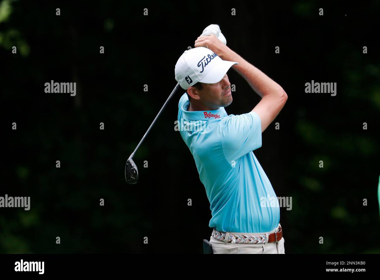 SILVIS, IL - JULY 08: PGA golfer Chesson Hadley hits his tee shot on ...