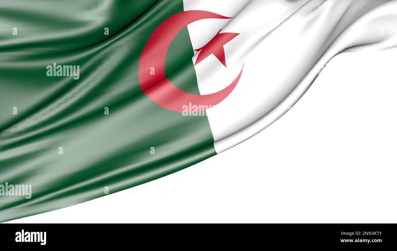 Algeria Flag Isolated on White Background, 3D Illustration Stock Photo - Alamy