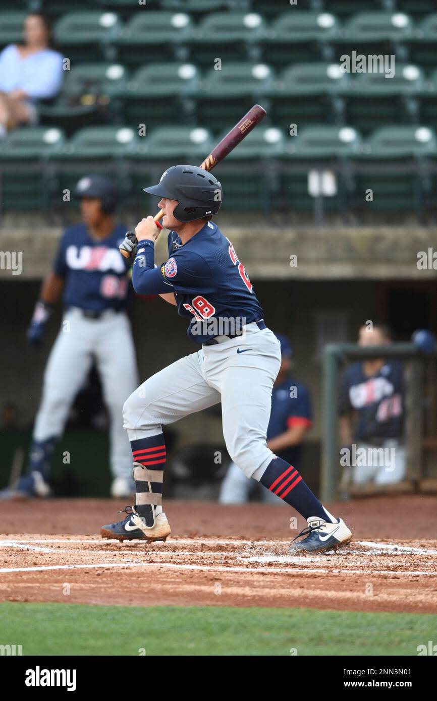Jace Jung (28) (Texas Tech) of Team Stripes during a game against Team ...