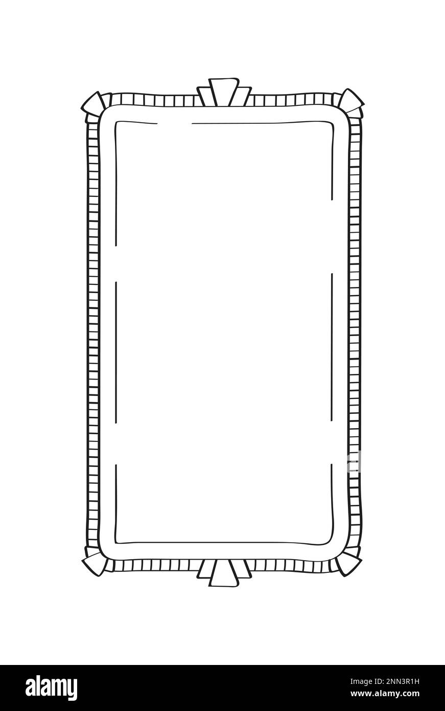 Frames, mirror in hand drawn style. Vintage image frame doodle labels ...