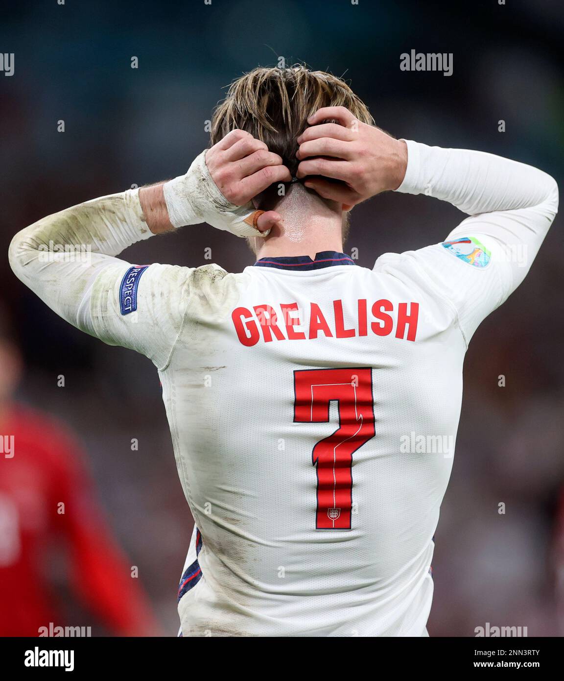 England's Jack Grealish reacts during the Euro 2020 soccer championship ...