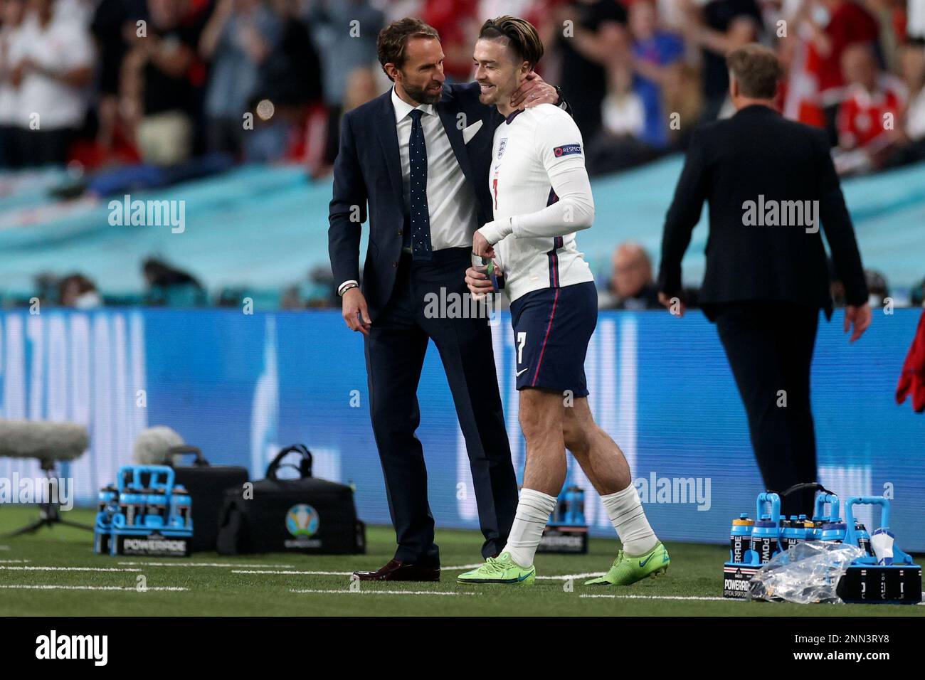 England's Jack Grealish enters the pitch during the Euro 2020 soccer ...