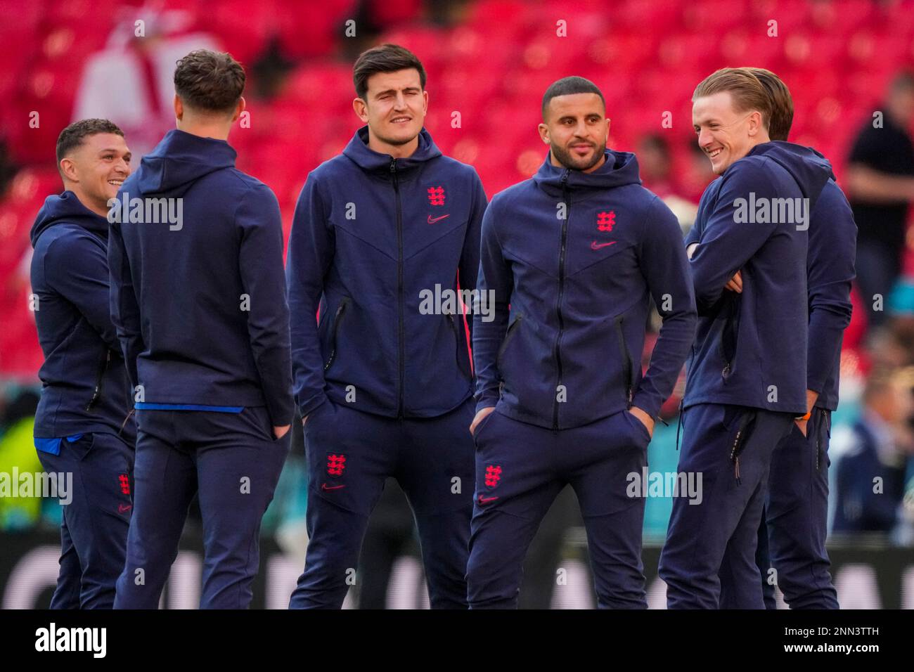 England team players walk on the pitch prior to the Euro 2020 soccer ...