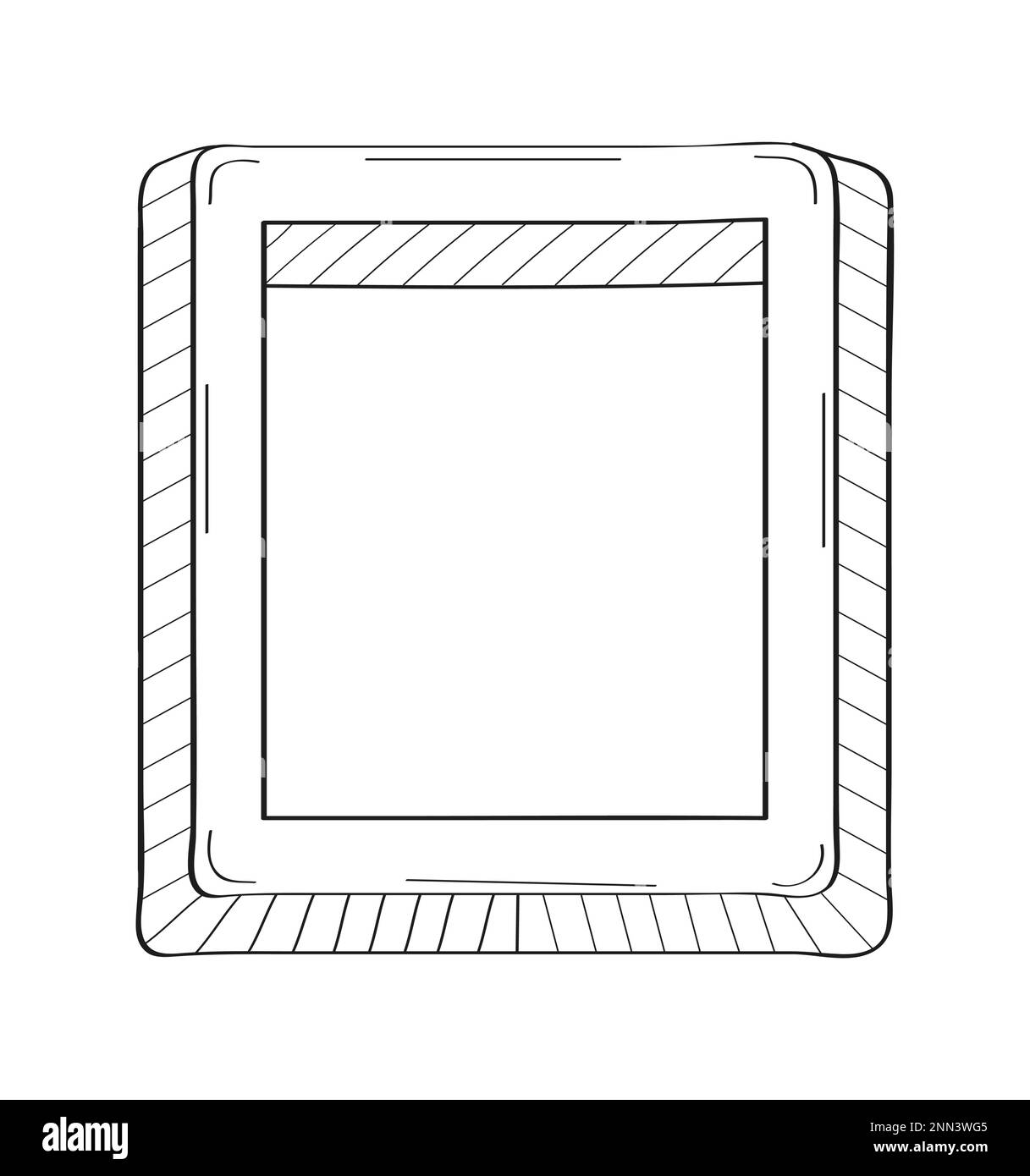 Frames, mirror in hand drawn style. Vintage image frame doodle labels ...