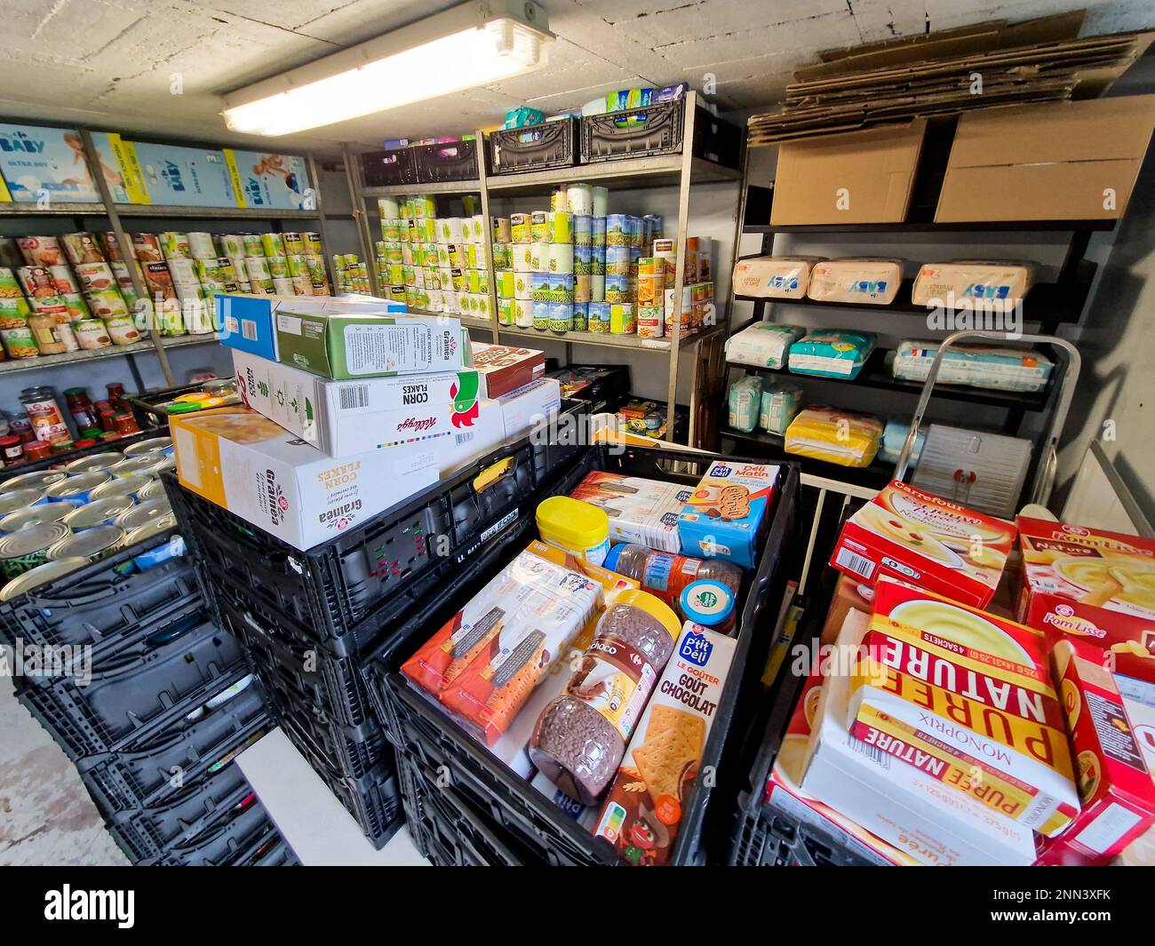 French Secours Populaire Food Bank, AURA region, France Stock Photo - Alamy