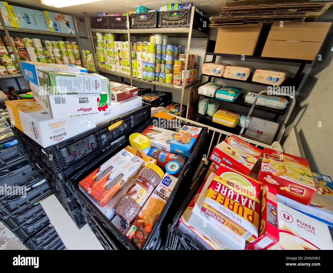 French Secours Populaire Food Bank, AURA region, France Stock Photo - Alamy