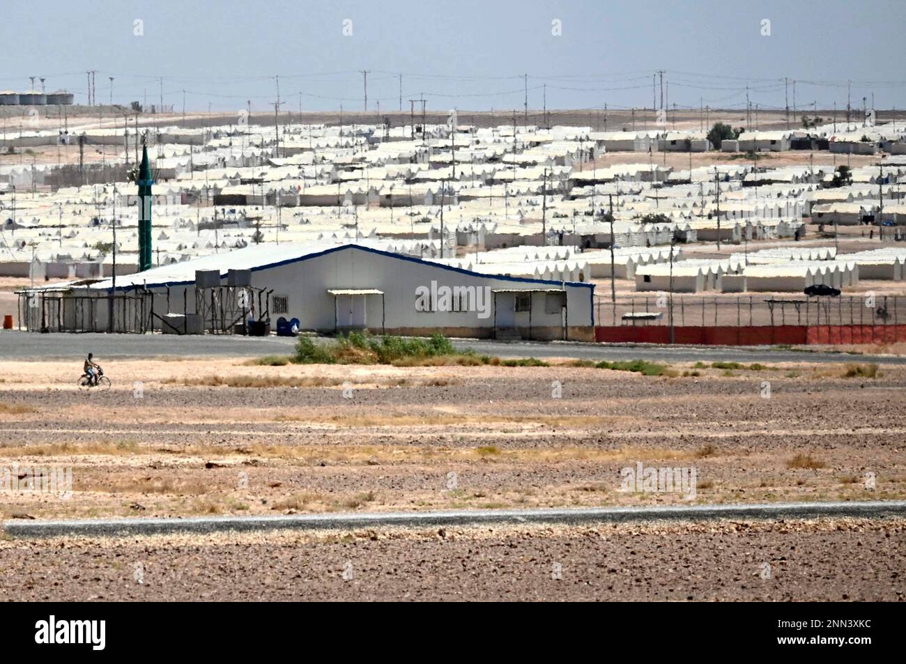 Prefabricated houses at Azraq refugee camp are pictured in eastern ...