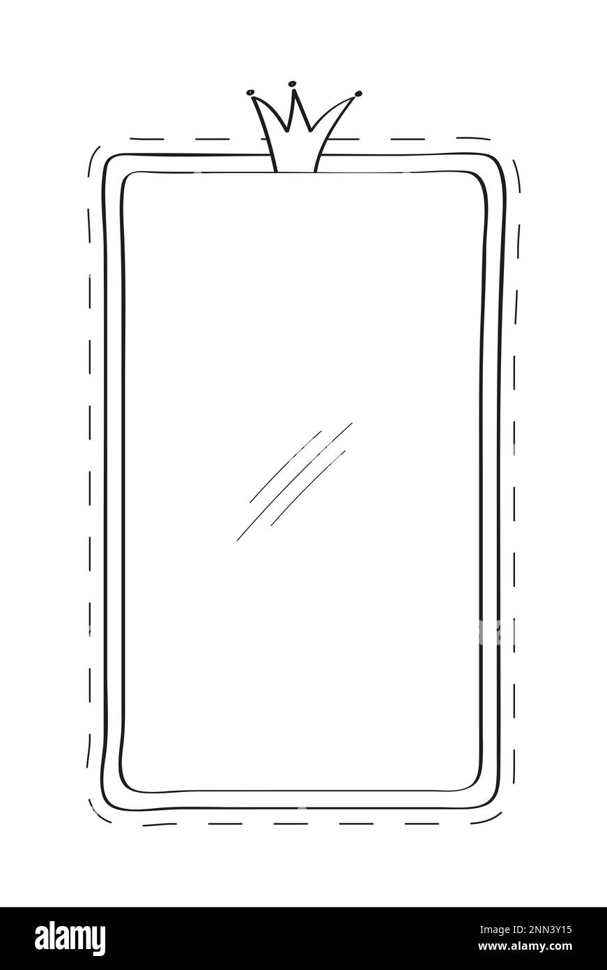 Frames, mirror in hand drawn style. Vintage image frame doodle labels ...