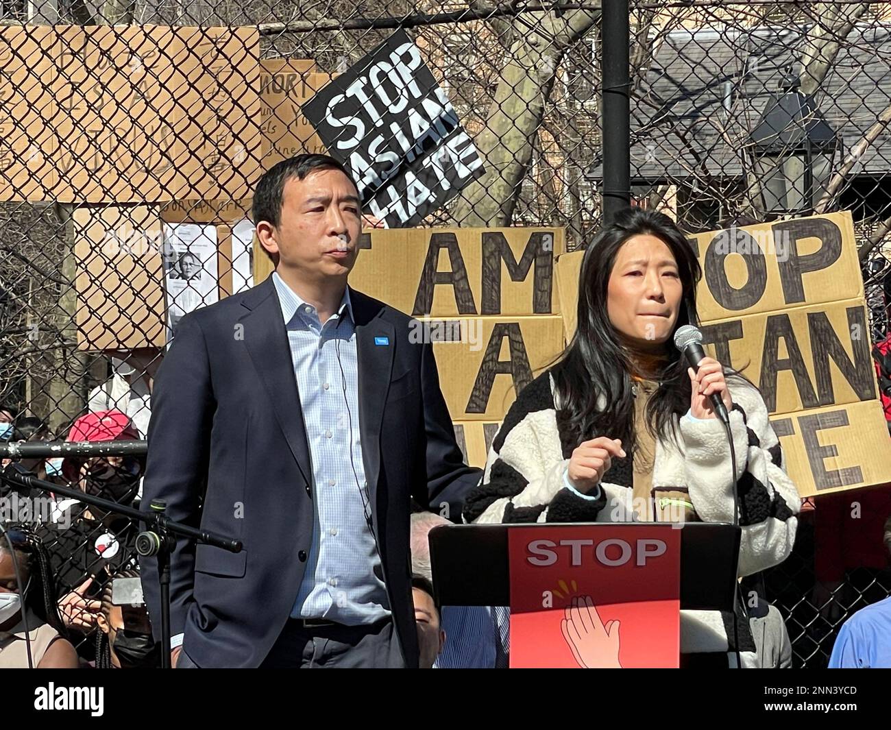 Photo by: zz/STRF/STAR MAX/IPx 2021 3/21/21 Andrew Yang and his wife ...