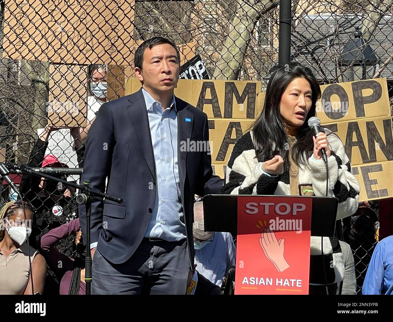 Photo by: zz/STRF/STAR MAX/IPx 2021 3/21/21 Andrew Yang and his wife ...