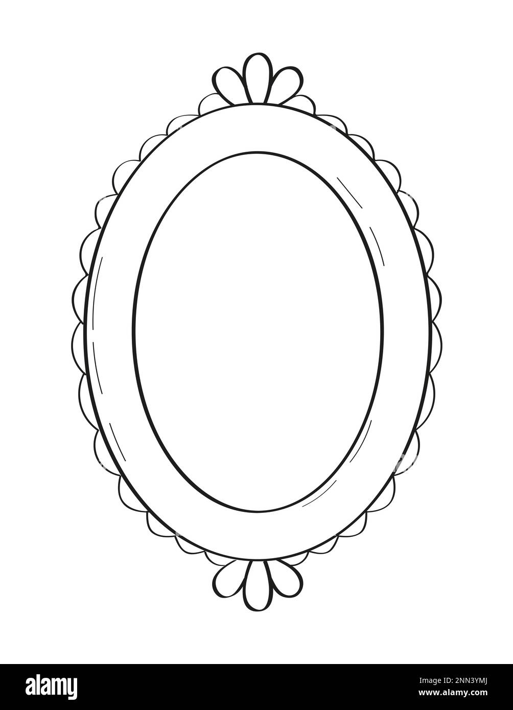 Frames, mirror in hand drawn style. Vintage image frame doodle labels ...