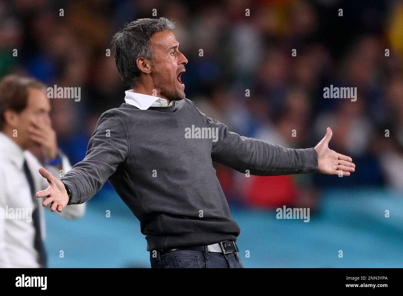 Spain's manager Luis Enrique reacts during the Euro 2020 soccer ...