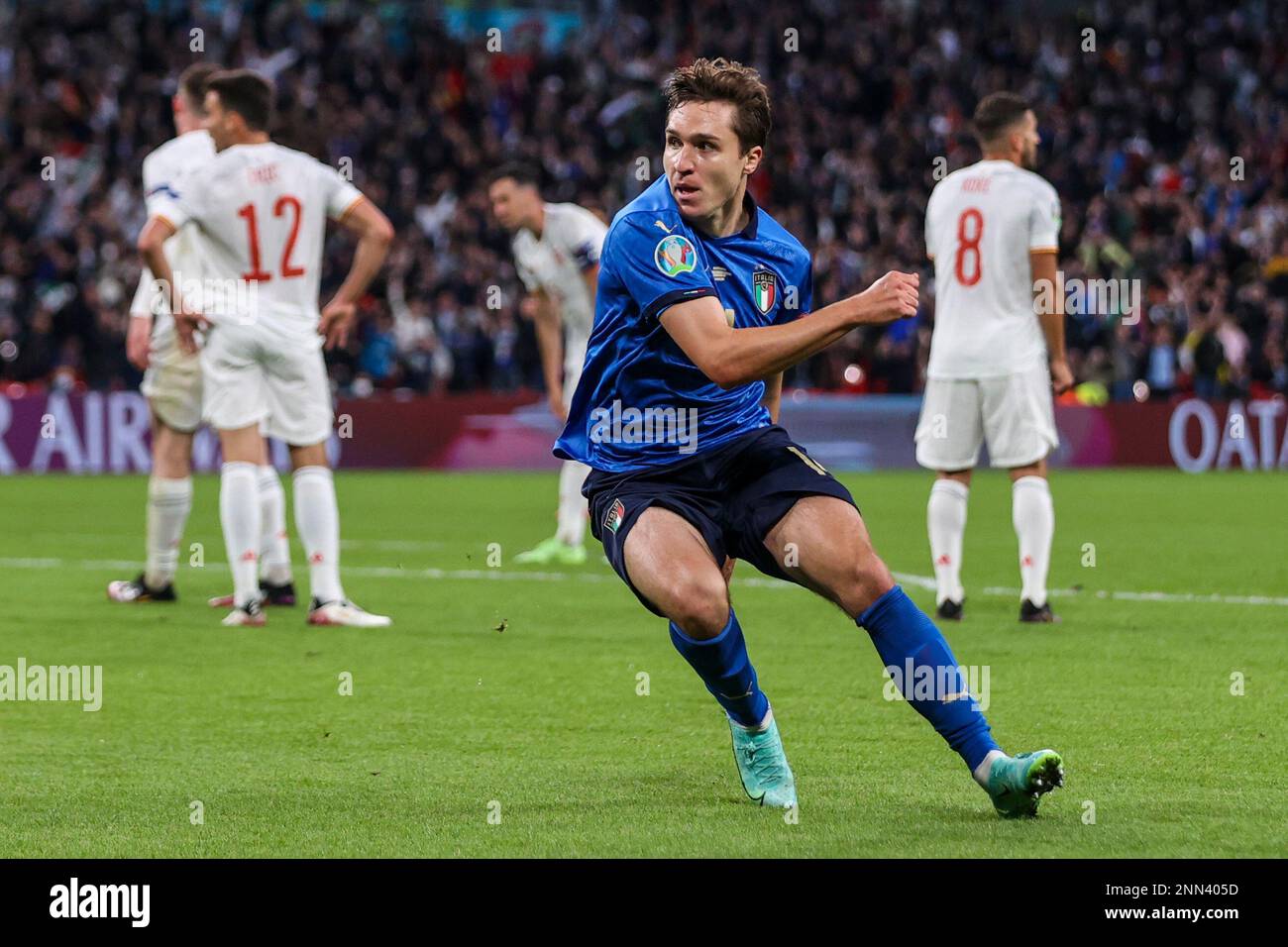 Italy's Federico Chiesa after scoring the opening goal during the Euro ...