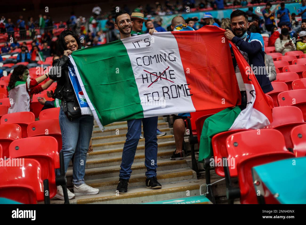 Italian fans prior the Euro 2020 soccer championship semifinal match ...