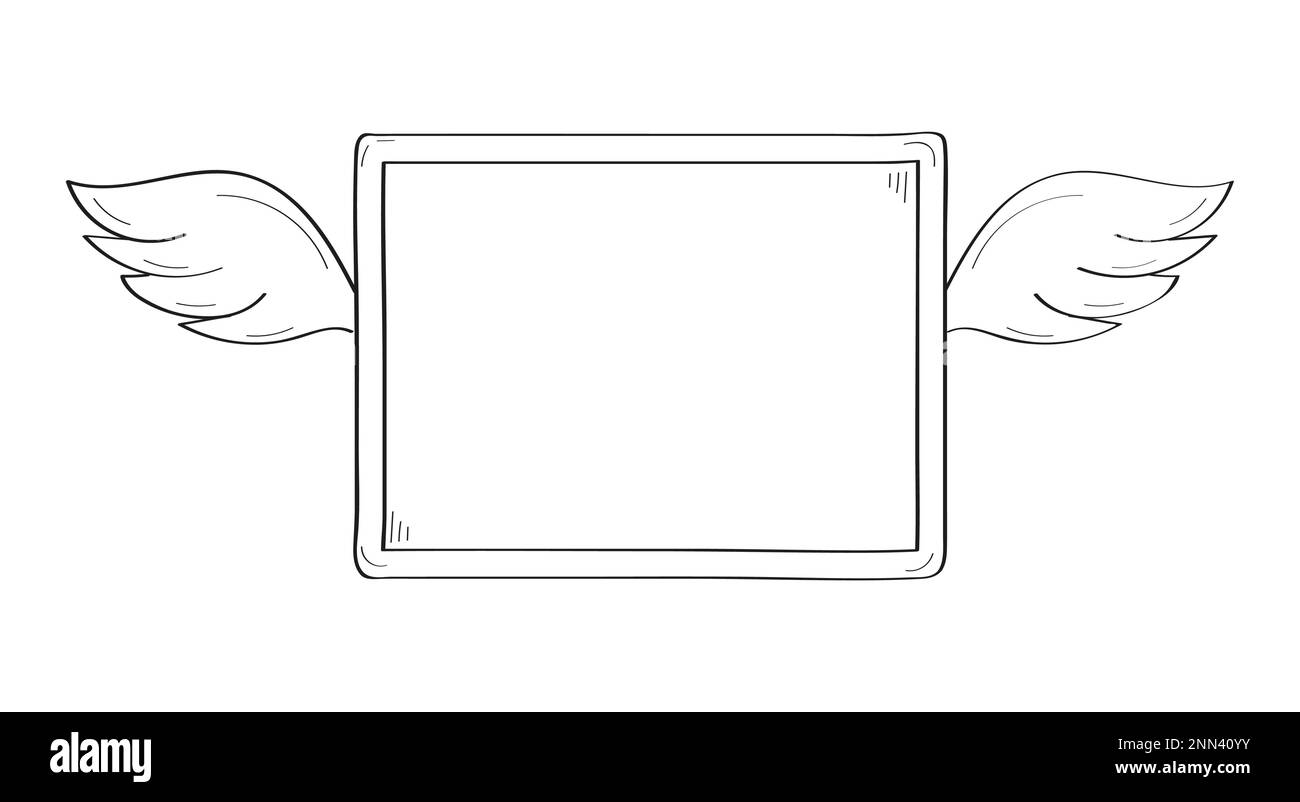 Frames, mirror in hand drawn style. Vintage image frame doodle labels ...