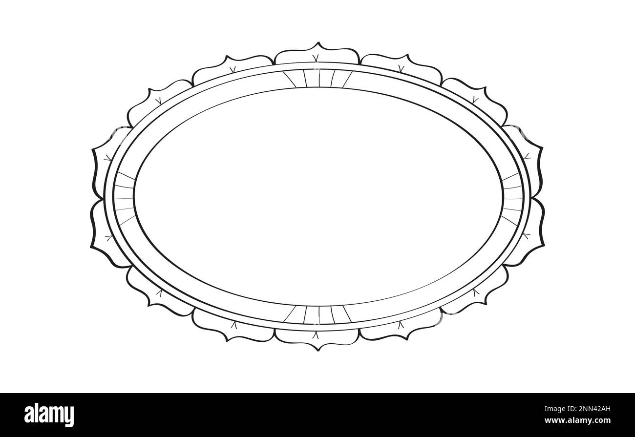 Frames, mirror in hand drawn style. Vintage image frame doodle labels ...