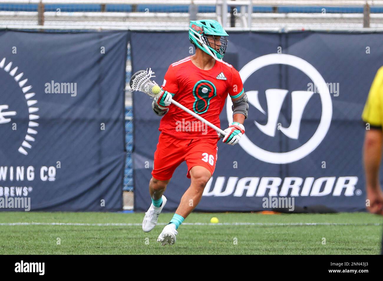 HEMPSTEAD, NY - JULY 04: Whipsnakes attackman Zedekiah Williams (36 ...
