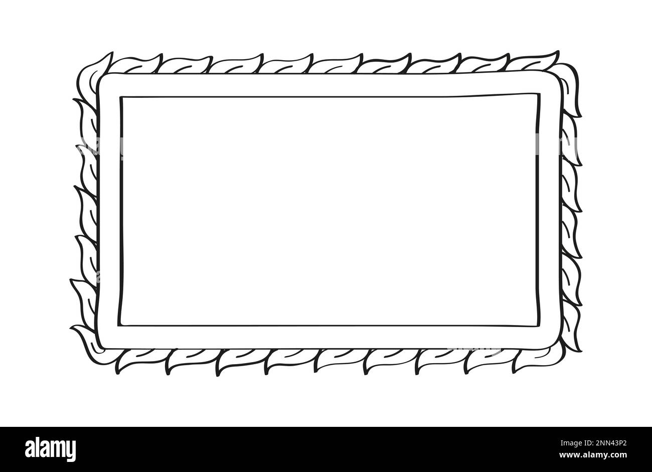 Frames, mirror in hand drawn style. Vintage image frame doodle labels ...