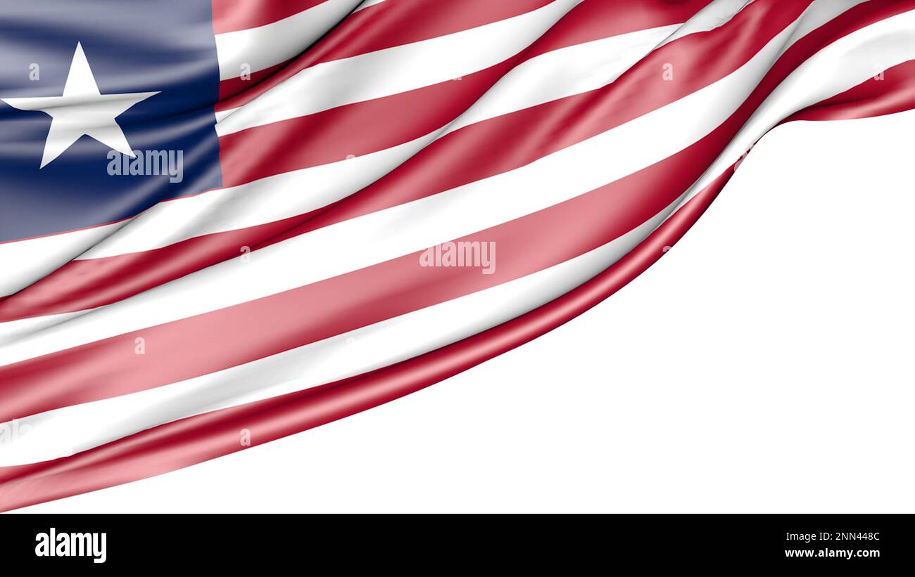Liberia Flag Isolated on White Background, 3D Illustration Stock Photo ...