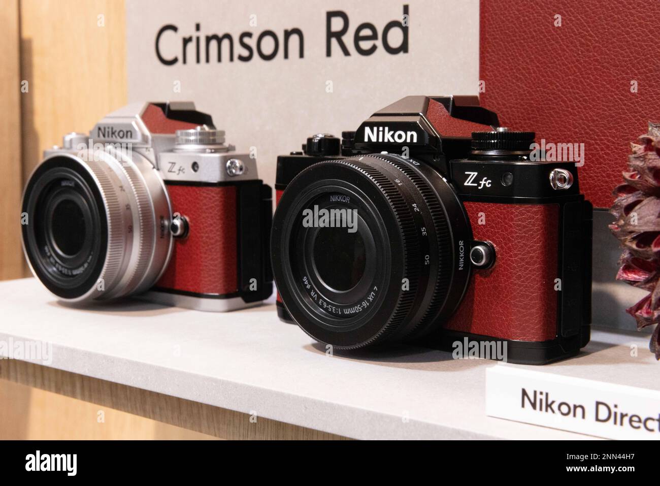 Nikon’s Z fc camera model in Crimson Red style at CP+2023 on February ...