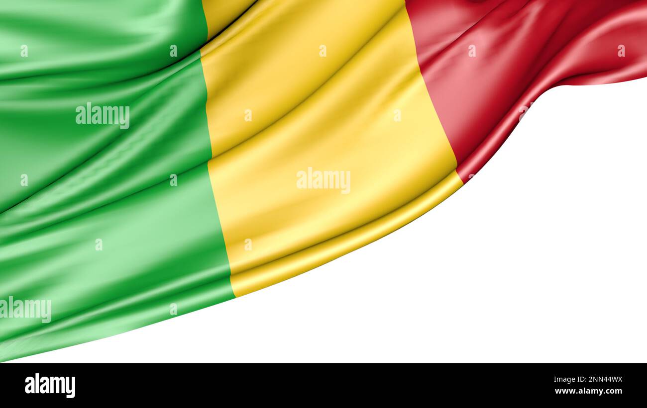 Mali Flag Isolated on White Background, 3D Illustration Stock Photo - Alamy