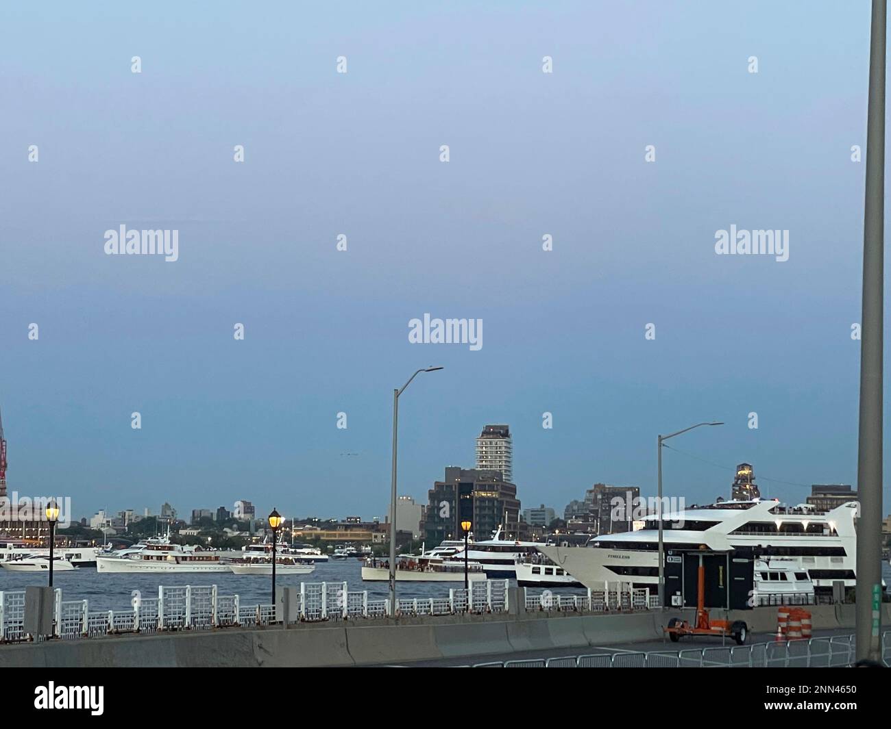 Photo by: STRF/STAR MAX/IPx 2021 7/4/21 Boats line up to watch the MACY ...
