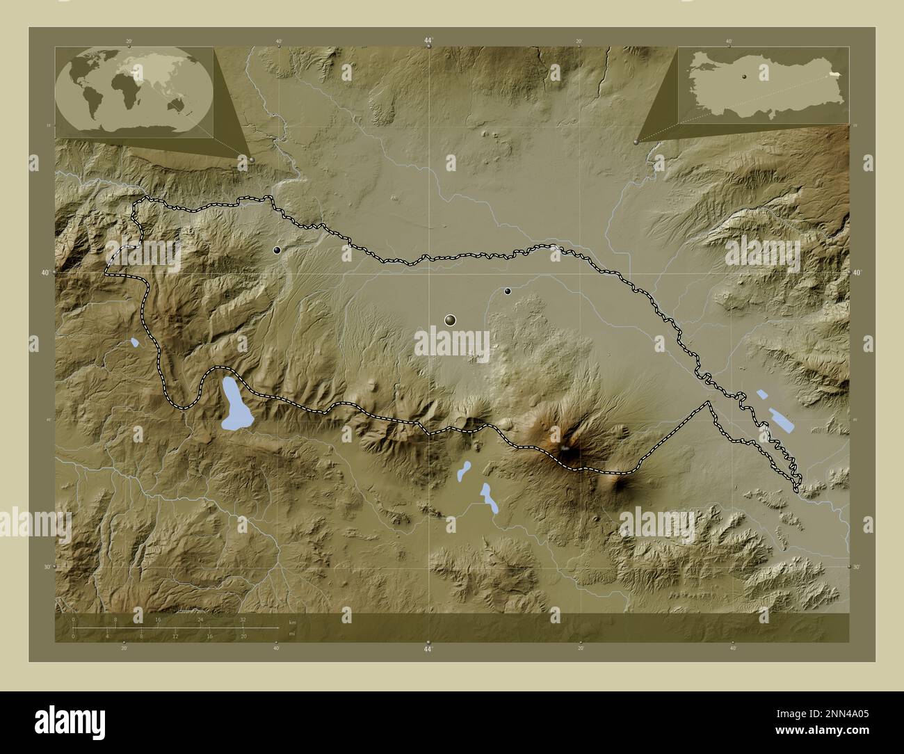 Igdr, province of Turkiye. Elevation map colored in wiki style with ...