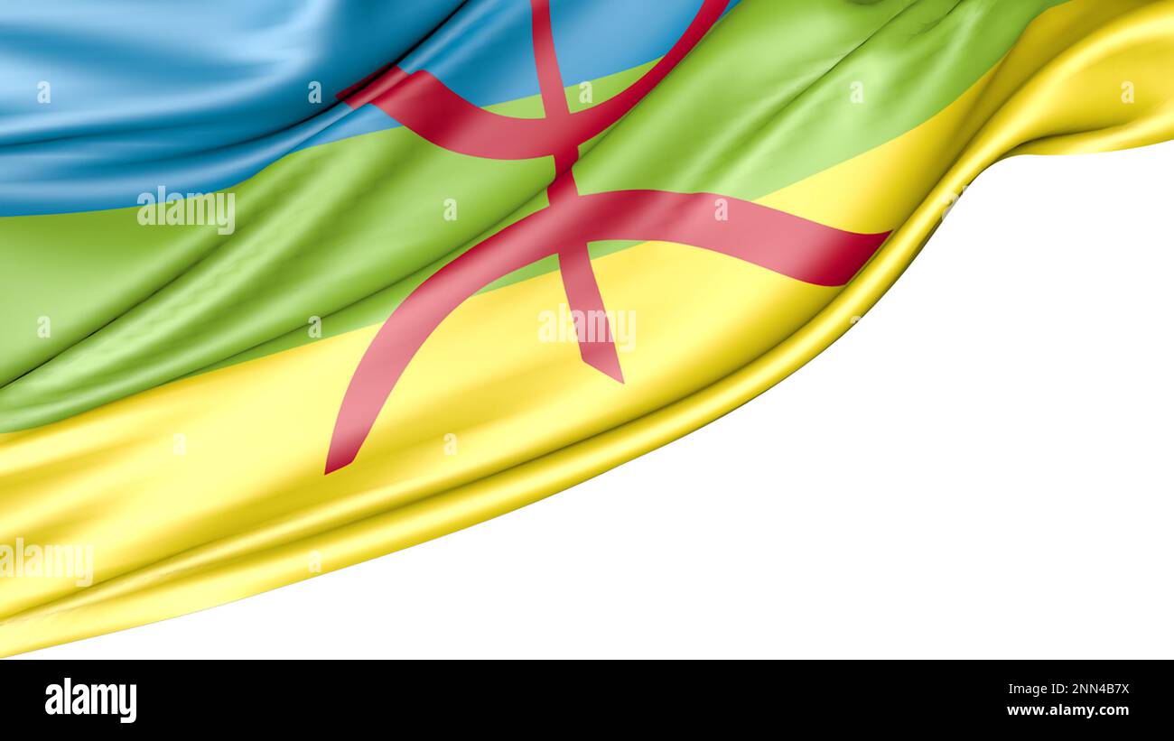 Berber Flag Isolated on White Background, 3d Illustration Stock Photo ...