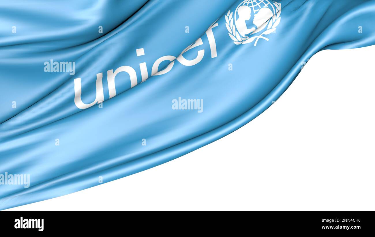 Flag of Unicef. Isolated on White Background 3d Illustration Stock ...