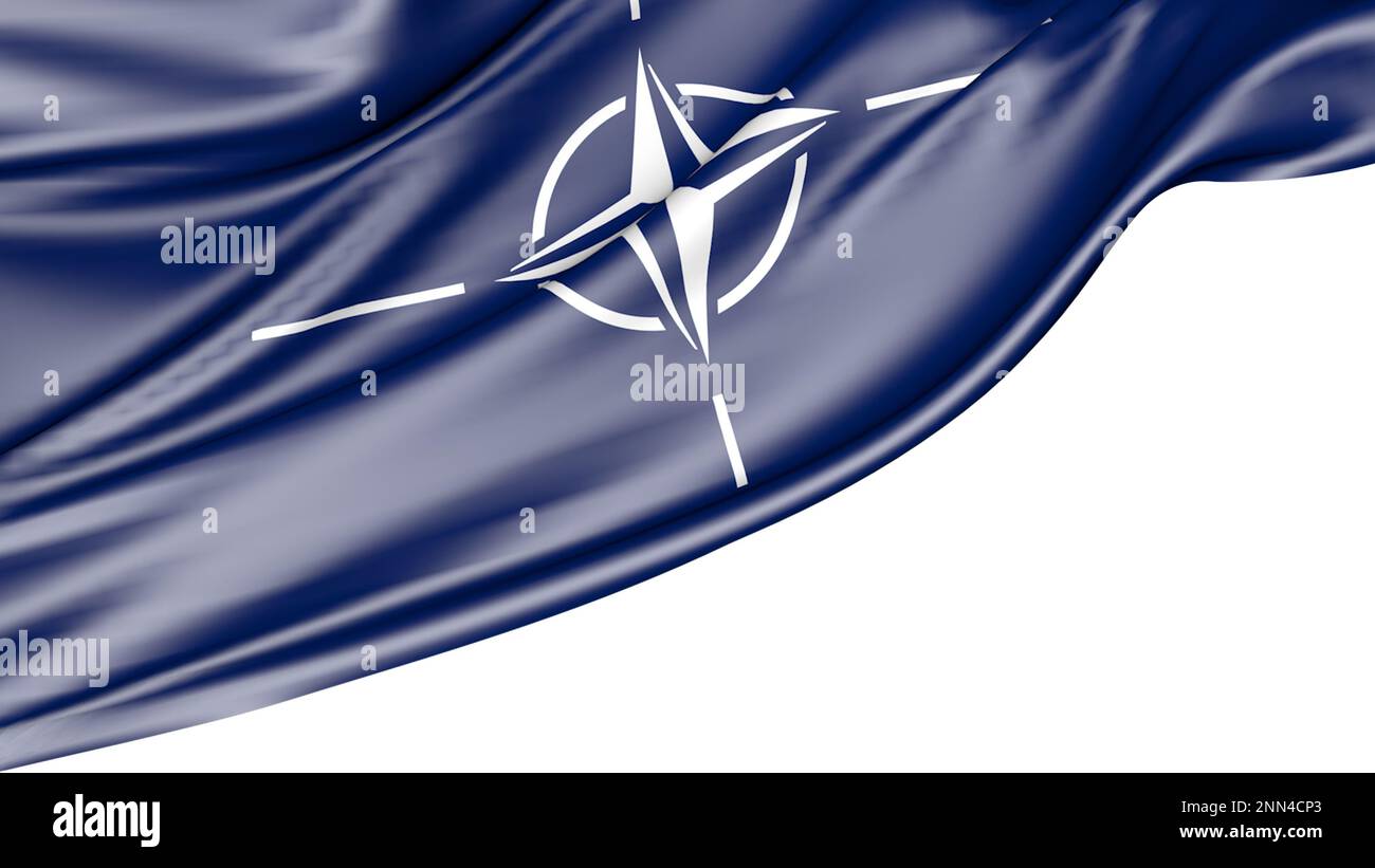 Nato Flag Isolated on White Background, 3d Illustration Stock Photo - Alamy