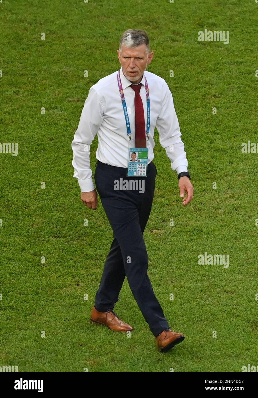Czech Republic's manager Jaroslav Silhavy walks on the pitch prior to ...